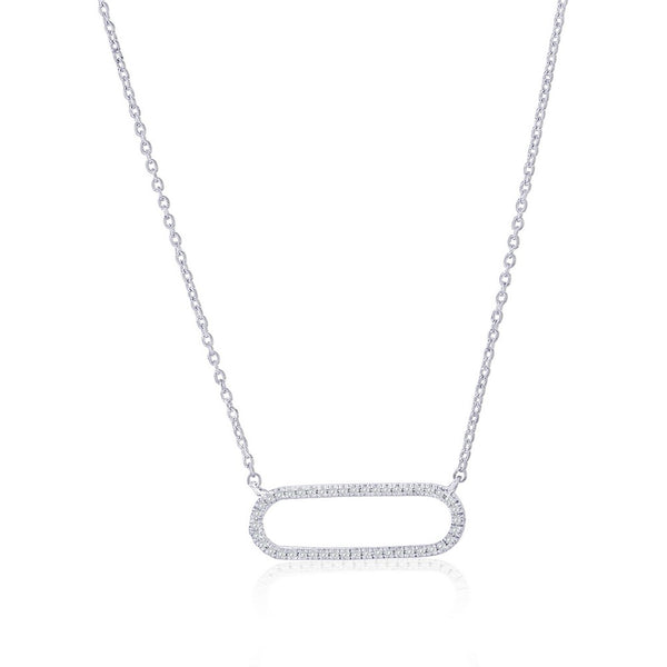 Sterling Silver, Oval Diamond Necklace - (44 Stones) – Droste's Jewelry ...
